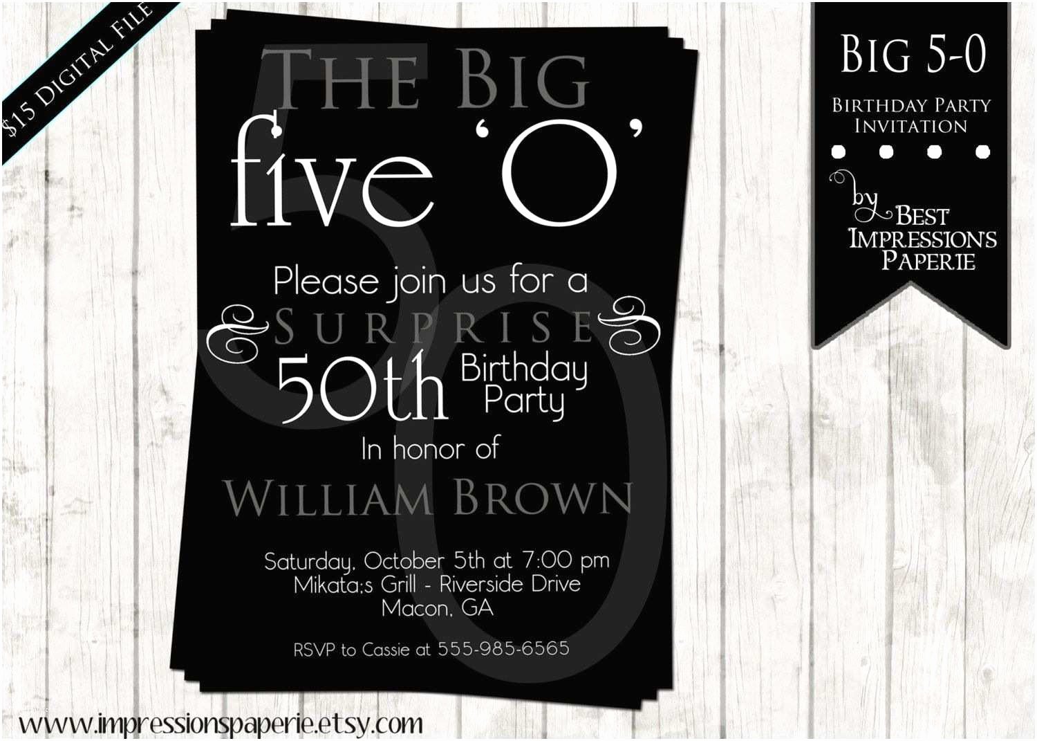 30 50th Birthday Invitation Wording Samples Example Document Template
