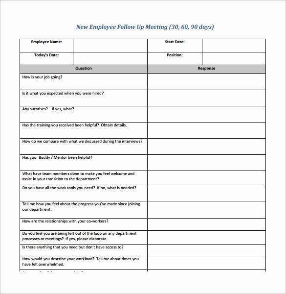 30 90 Day Employee Evaluation Form Example Document Template Images 