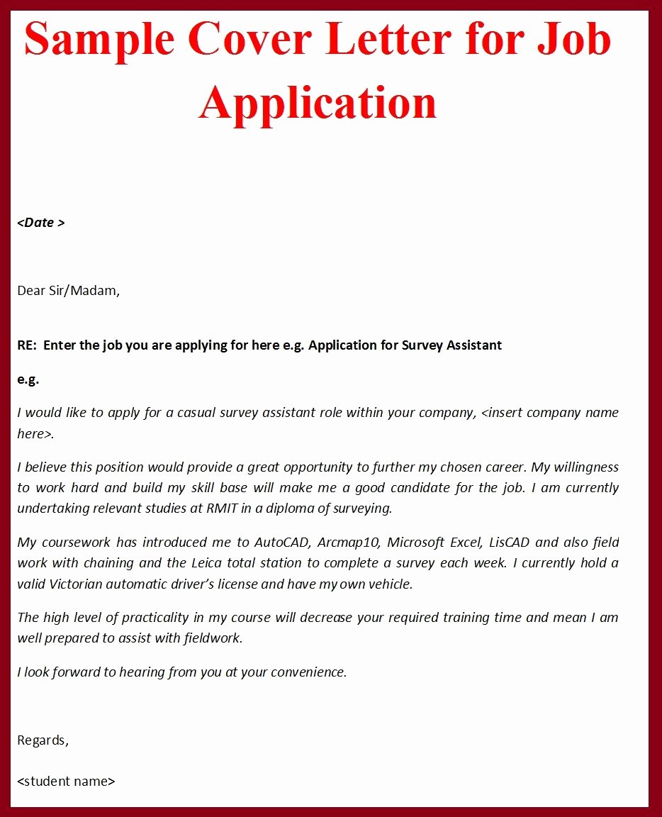 30 Applying For Job Letters Example Document Template