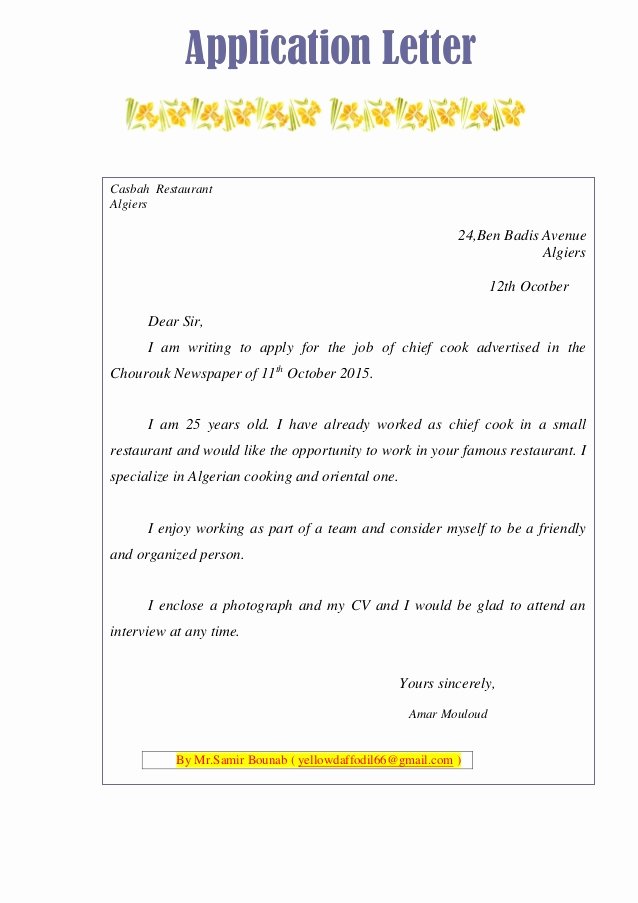 30 Applying For Job Letters Example Document Template