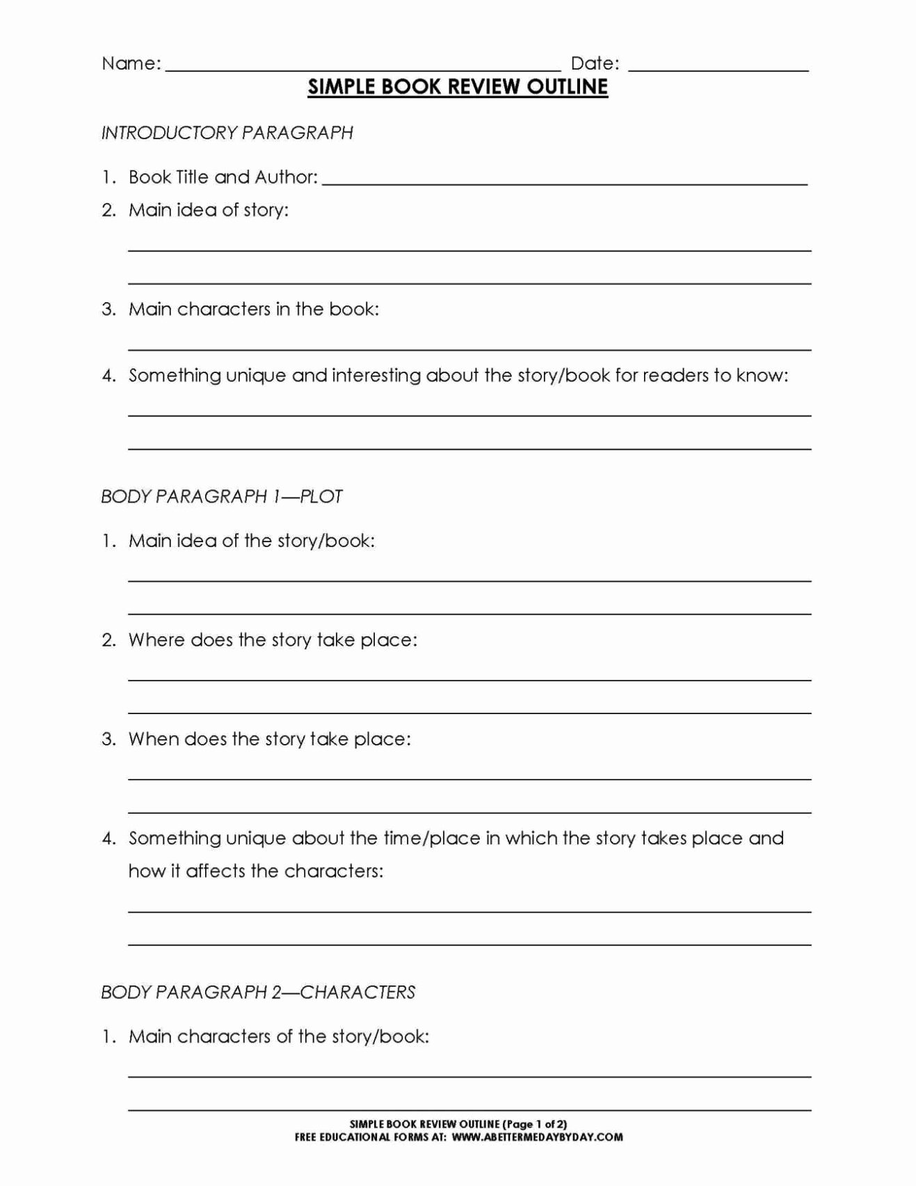 30 Book Review Template Middle School Example Document Template