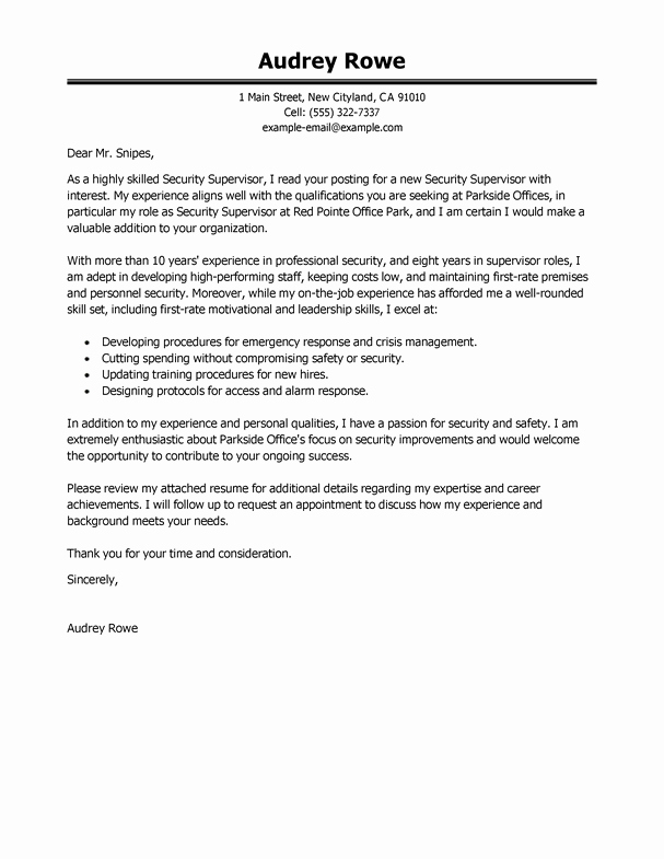 30 Cover Letter For Security Job Example Document Template