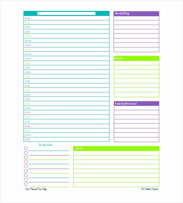 30 Daily Planner Excel Template Example Document Template