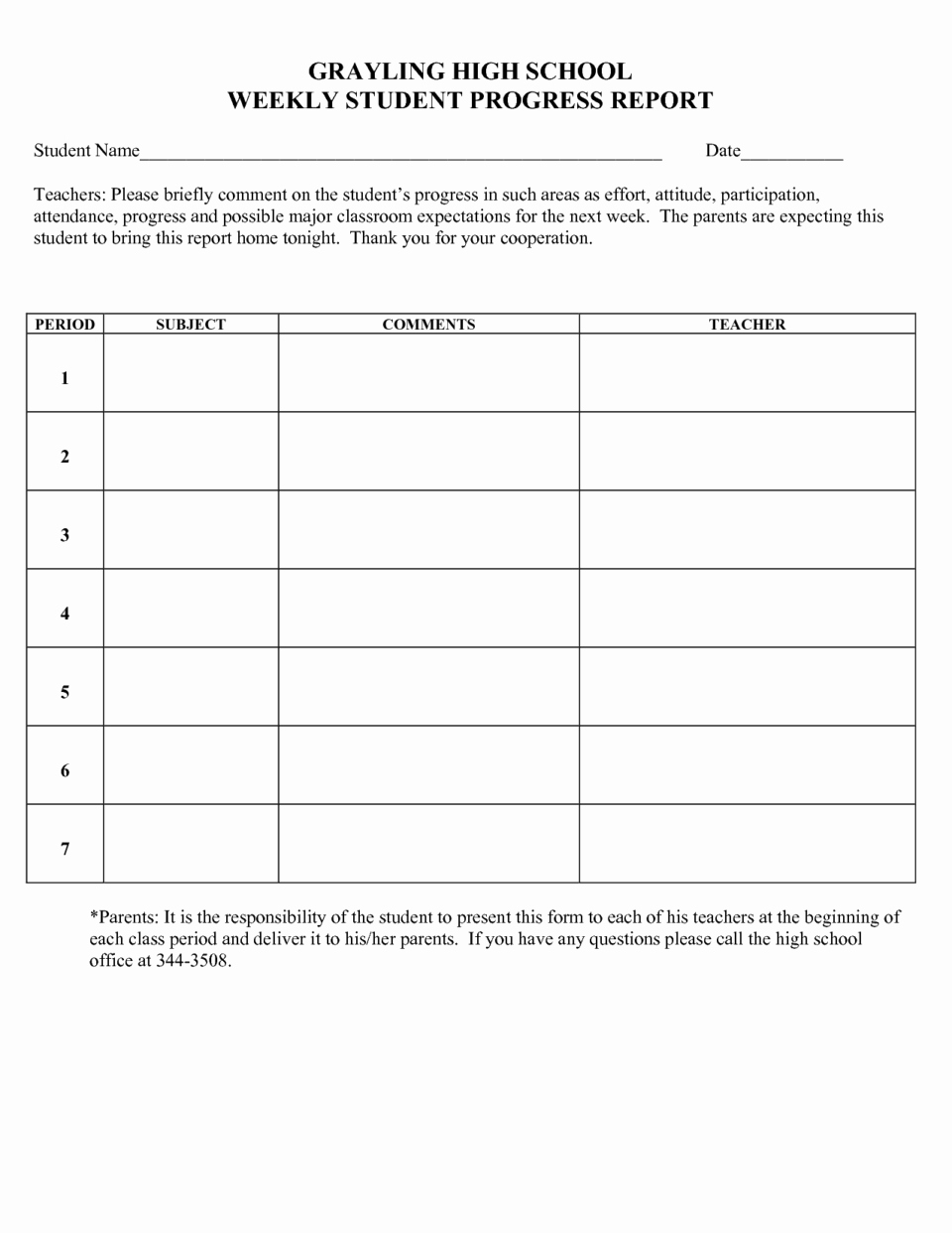 30 Elementary Progress Report Templates Example Document Template