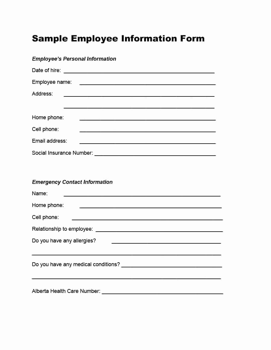 30 Emergency Contact Form For Employers Example Document Template