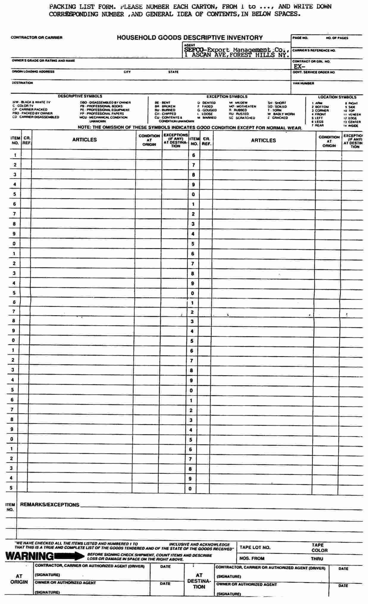 30 Export Packing List Template Example Document Template