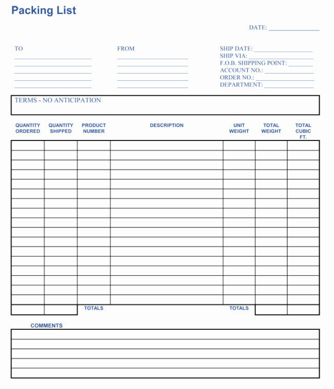 30 Export Packing List Template Example Document Template