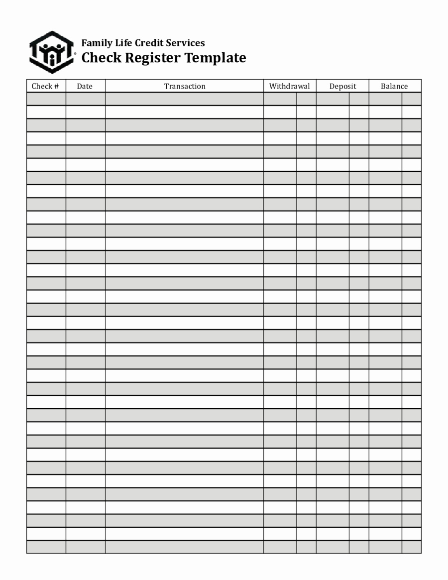 30 Free Check Register Form Example Document Template 30 Free Check Register Form Example Document Template
