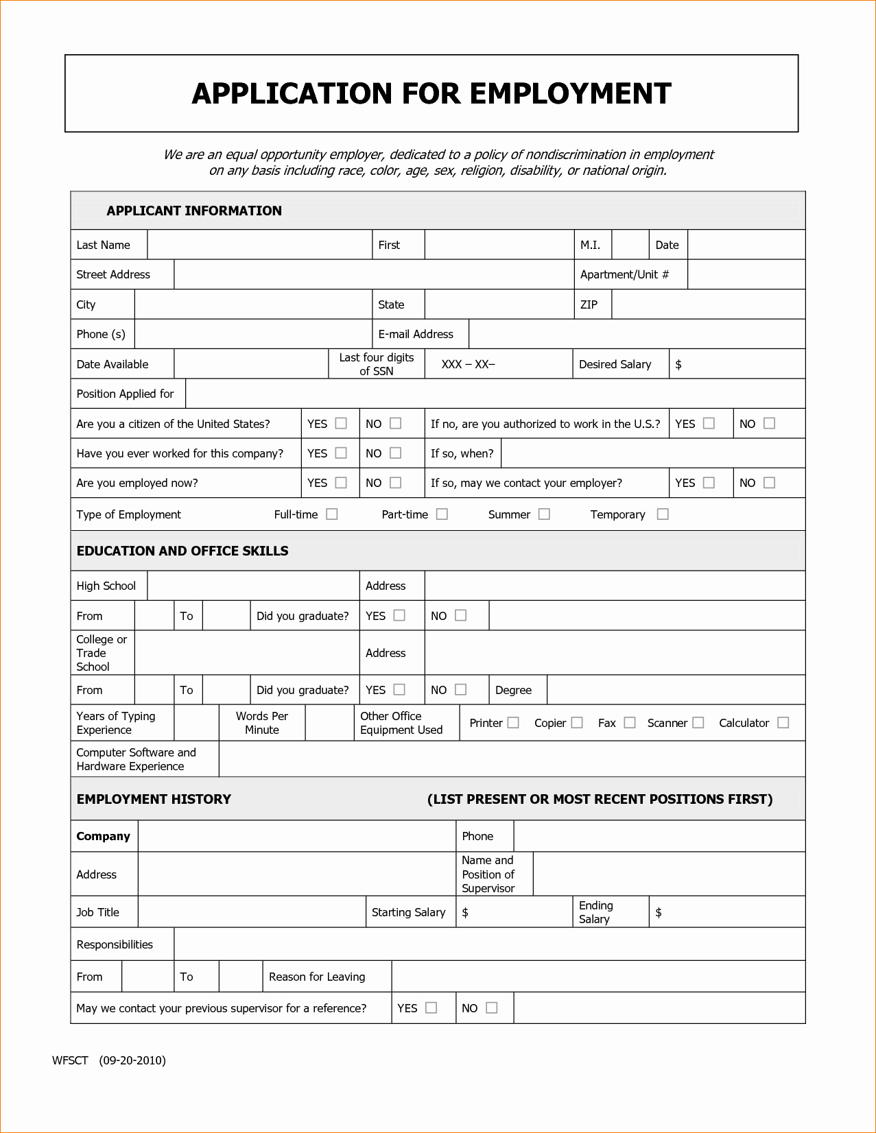 30 General Job Application Form Example Document Template