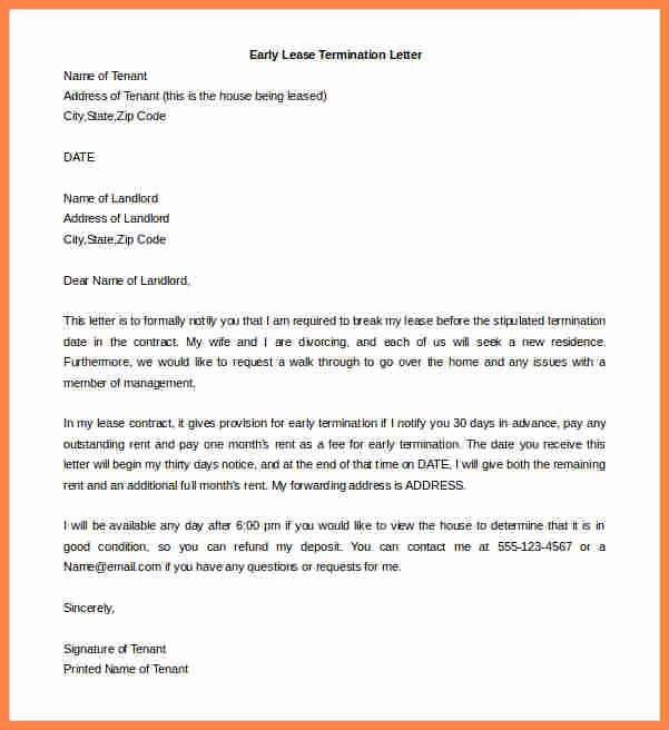 30 Letter To Cancel Lease Example Document Template