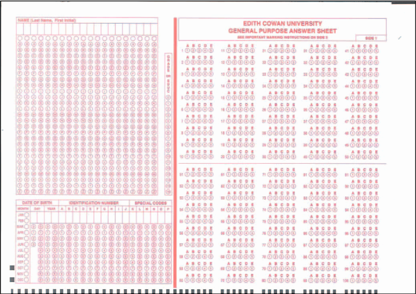 30 Multiple Choice Answer Sheet Example Document Template