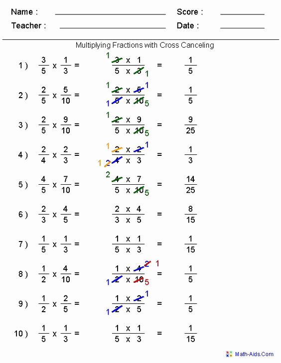 30 Multiplying Fractions Worksheets With Answers Example Document