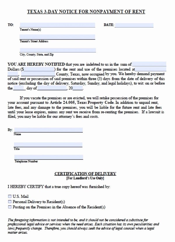 30 Non Payment Of Rent Letter Example Document Template