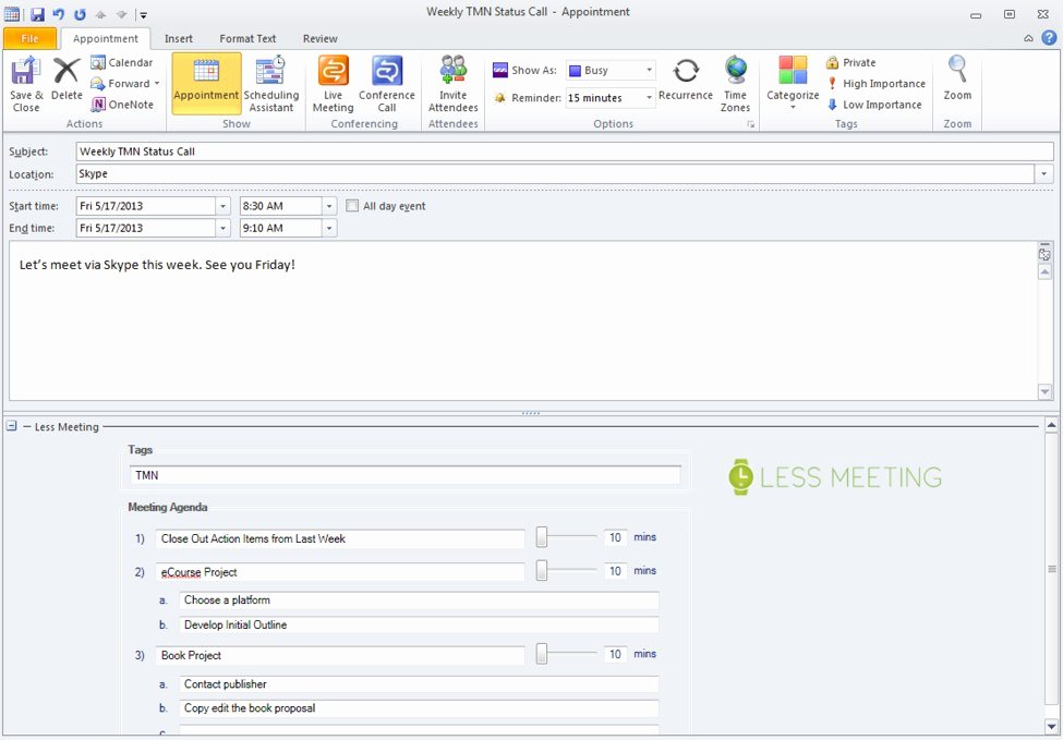 30 Outlook Meeting Invite Template Example Document Template