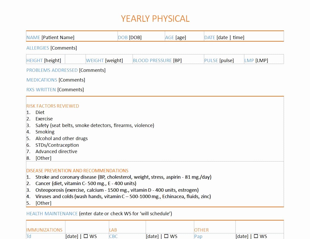 30 Printable Physical Exam Forms Example Document Template 30 Printable Physical Exam Forms Example Document Template
