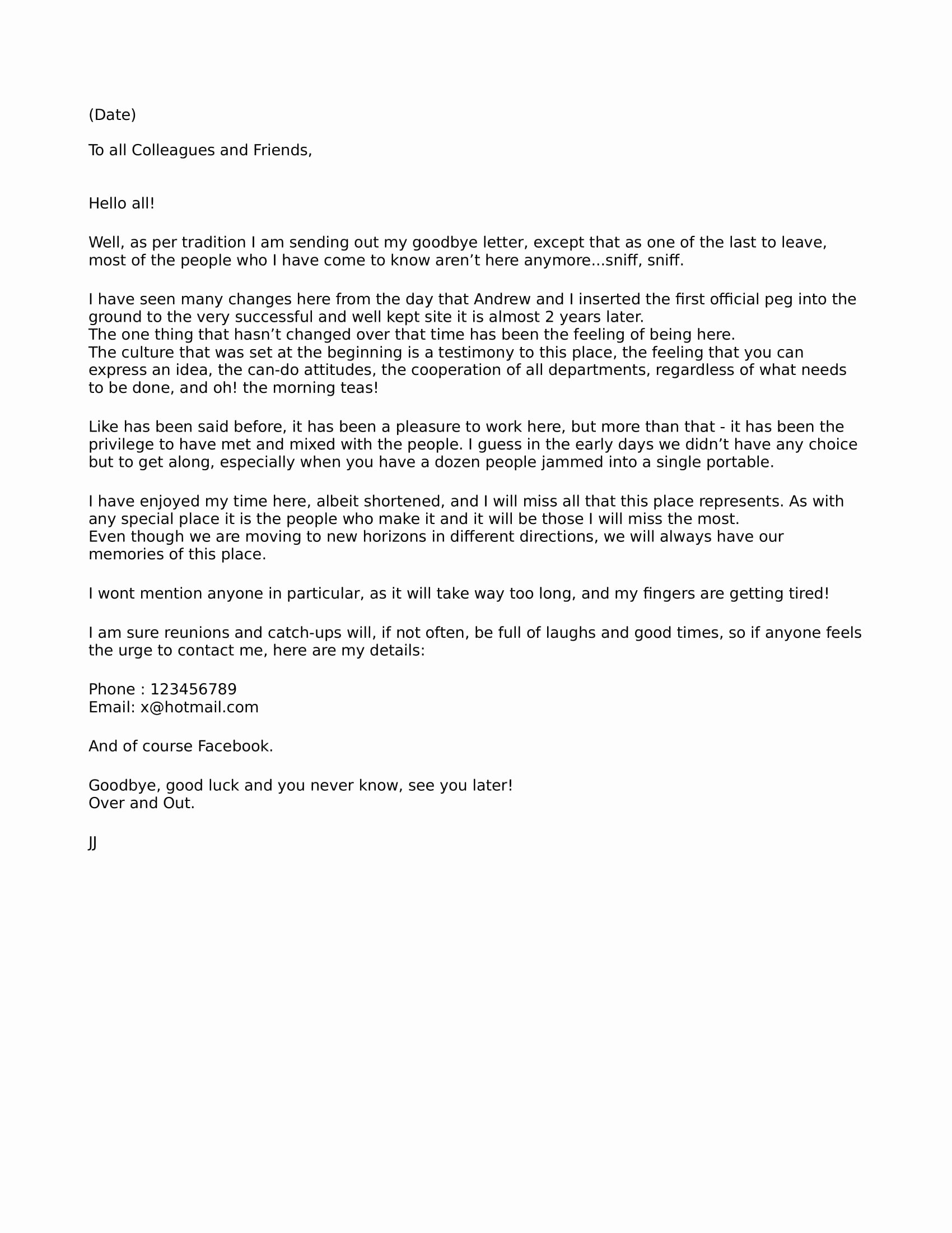 30 Retirement Goodbye Letter To Coworkers Example Document Template