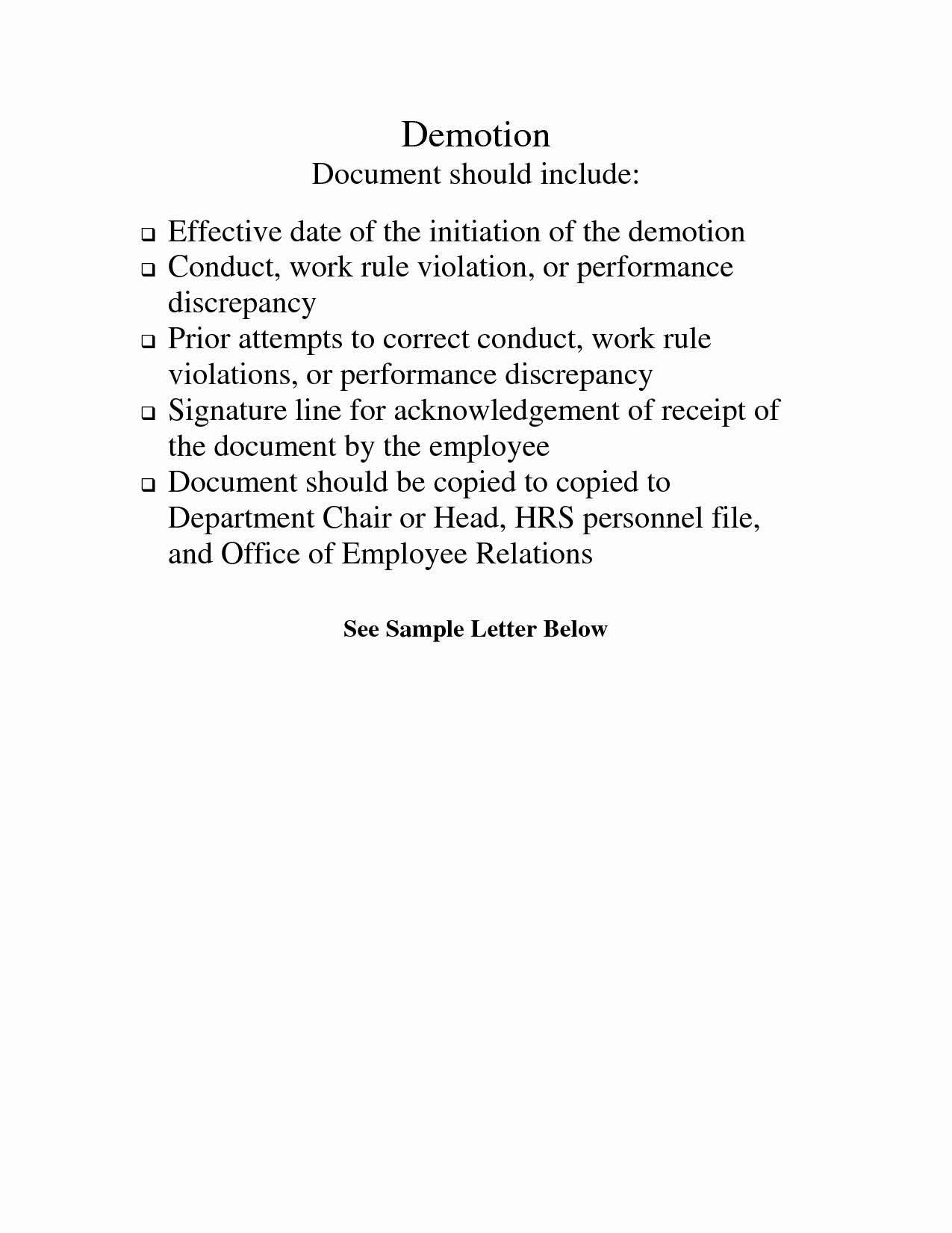 Sample Letter Reing Demotion
