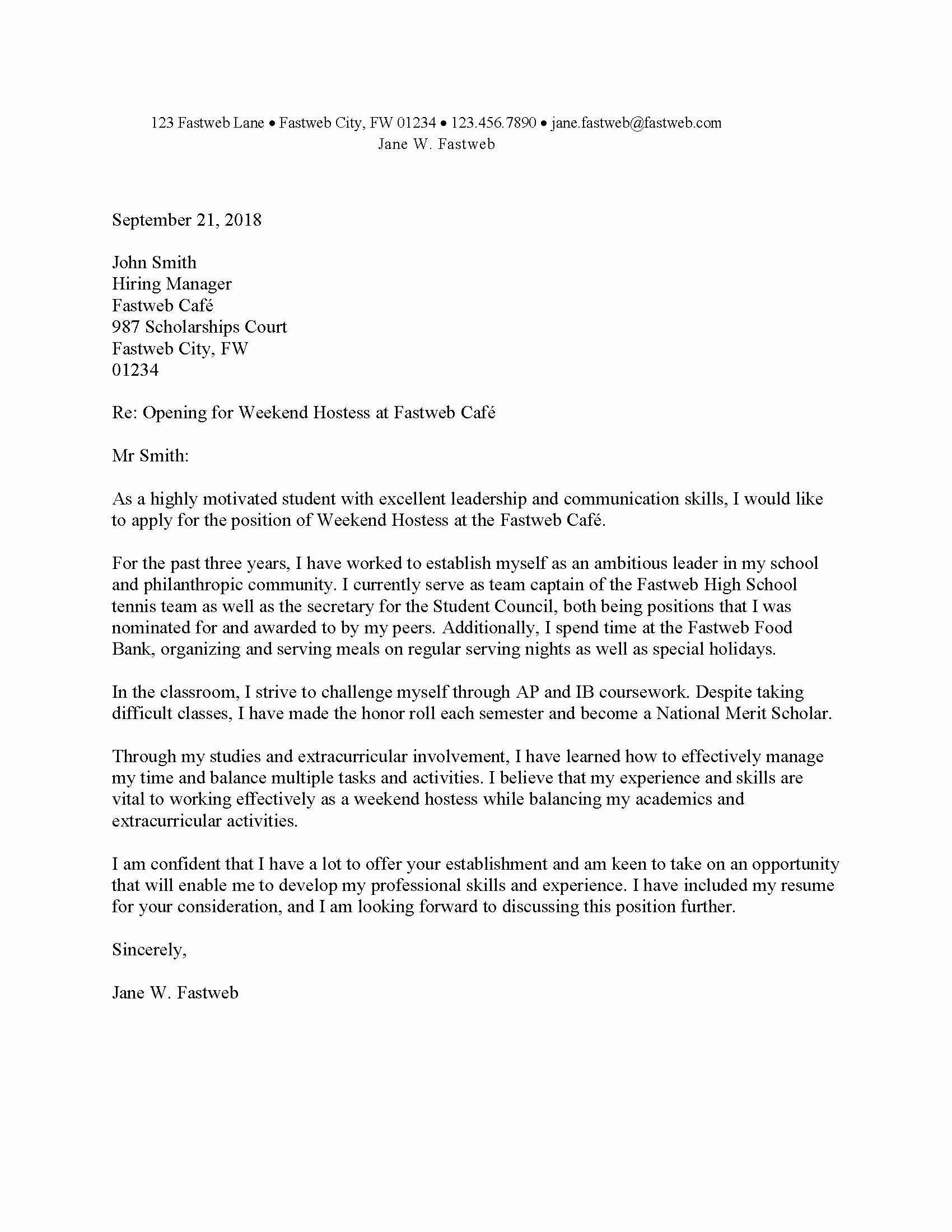 30 Sample Job Cover Letter Example Document Template