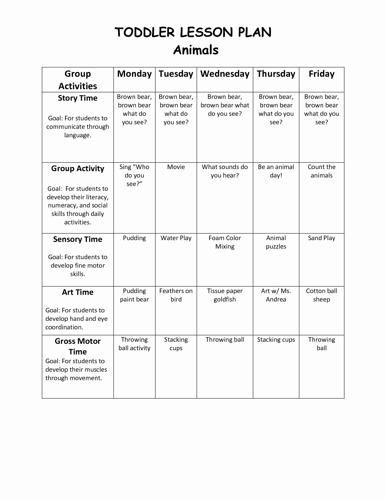 30 Sample Lesson Plans For Toddlers Example Document Template 30 Sample Lesson Plans For Toddlers Example Document Template