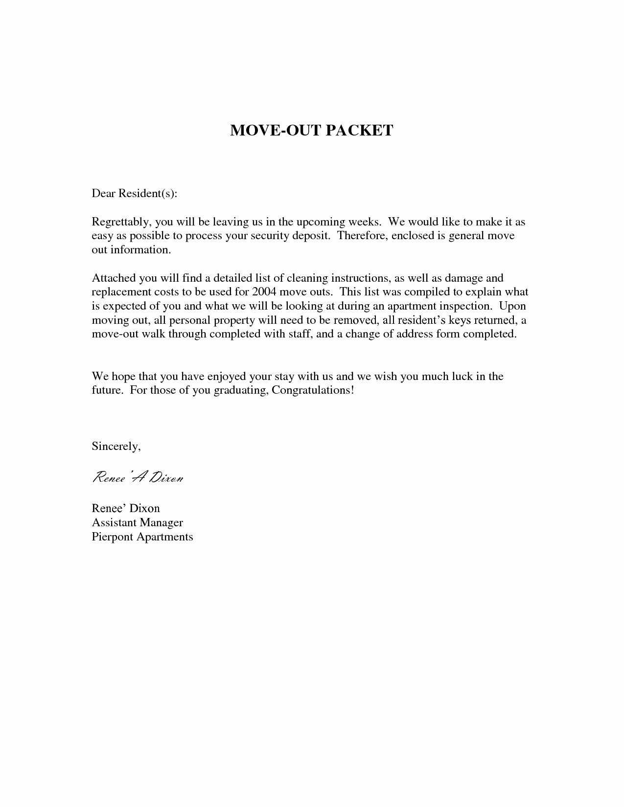 30 Sample Move Out Notice Example Document Template