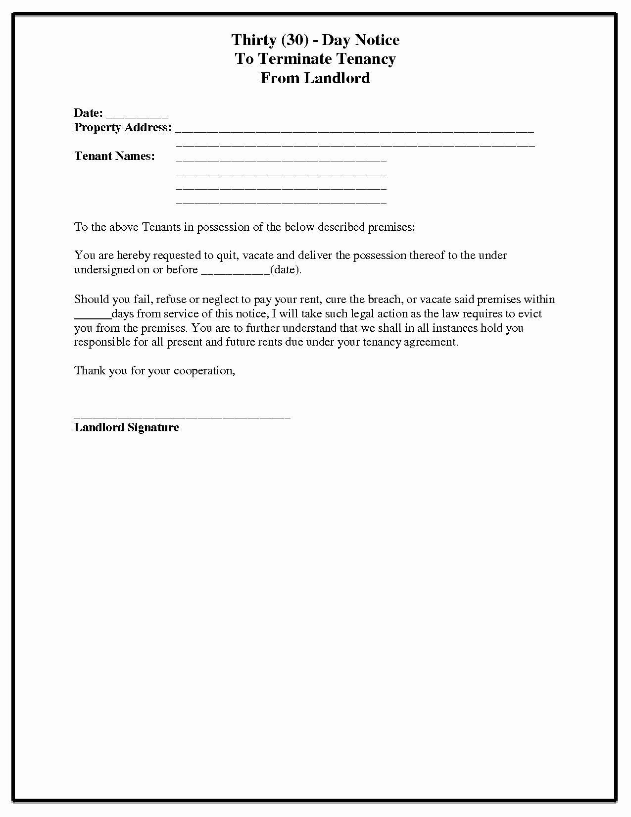 30 Sample Move Out Notice Example Document Template