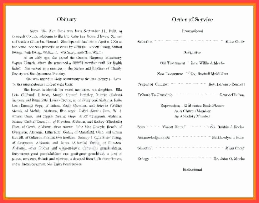 Free Obituary Template Father Printable Templates
