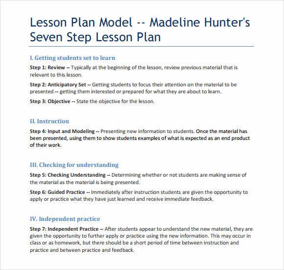 30 Seven Step Lesson Plan Example Document Template