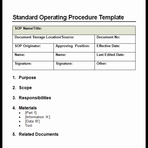 30 Standard Operating Procedures Examples Free Example Document Template