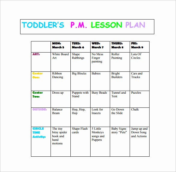 30 Weekly Lesson Plans For Infants Example Document Template 30 Weekly Lesson Plans For Infants Example Document Template