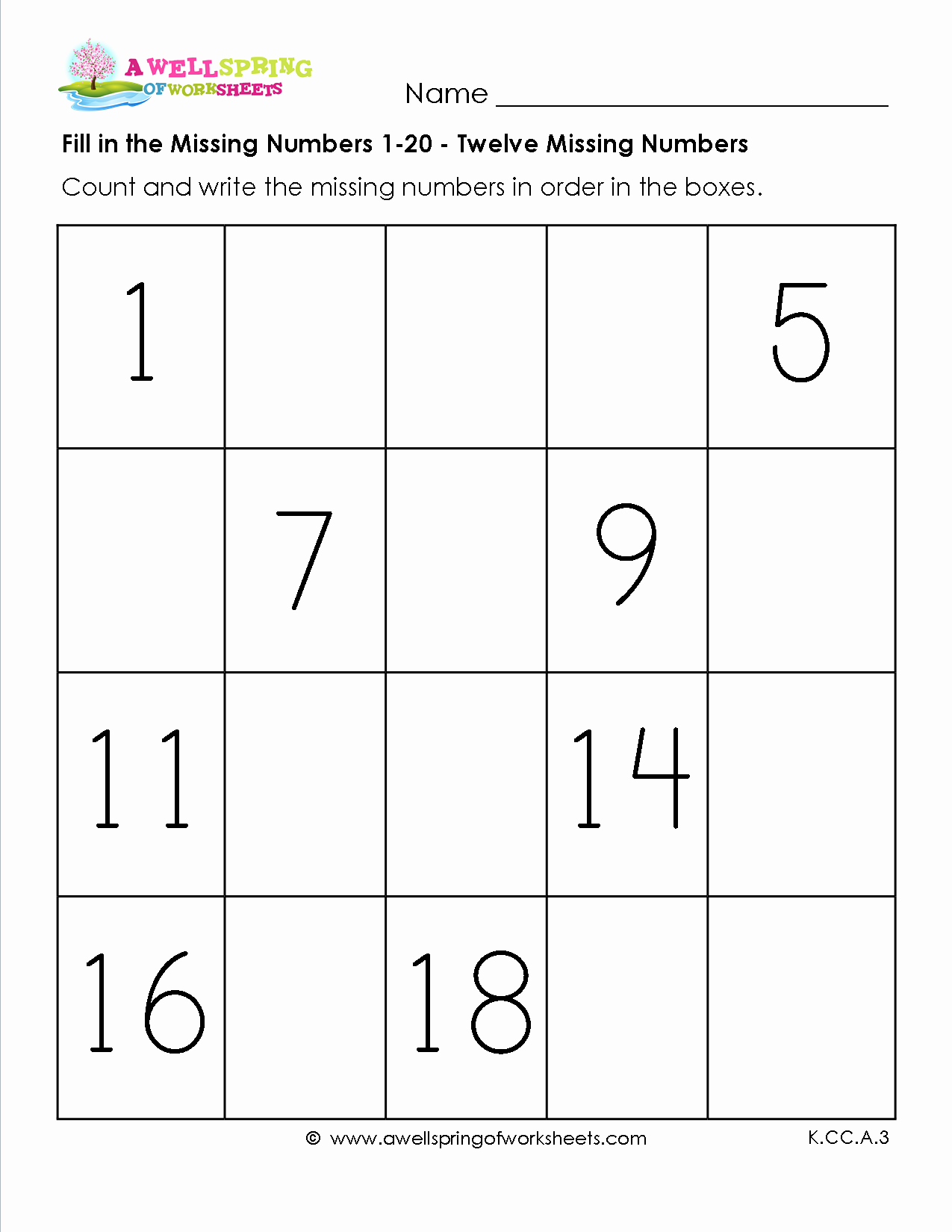 30 Write The Missing Number Example Document Template